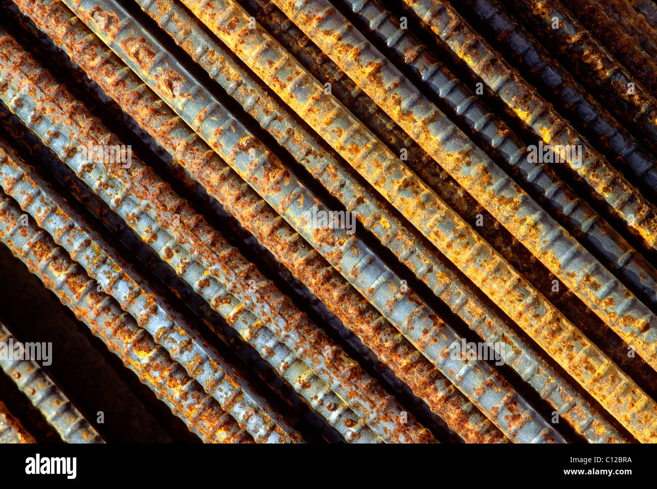 Colorful graphic close up of reinforcing bar for use in stabilizing ...