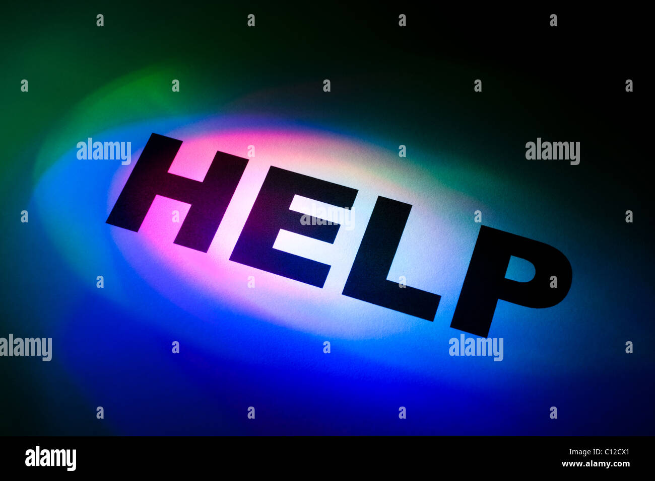 Color light word, concept of Need Help Stock Photo - Alamy