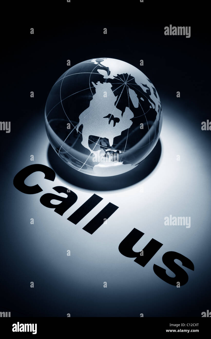 globe, concept of Call us Stock Photo - Alamy