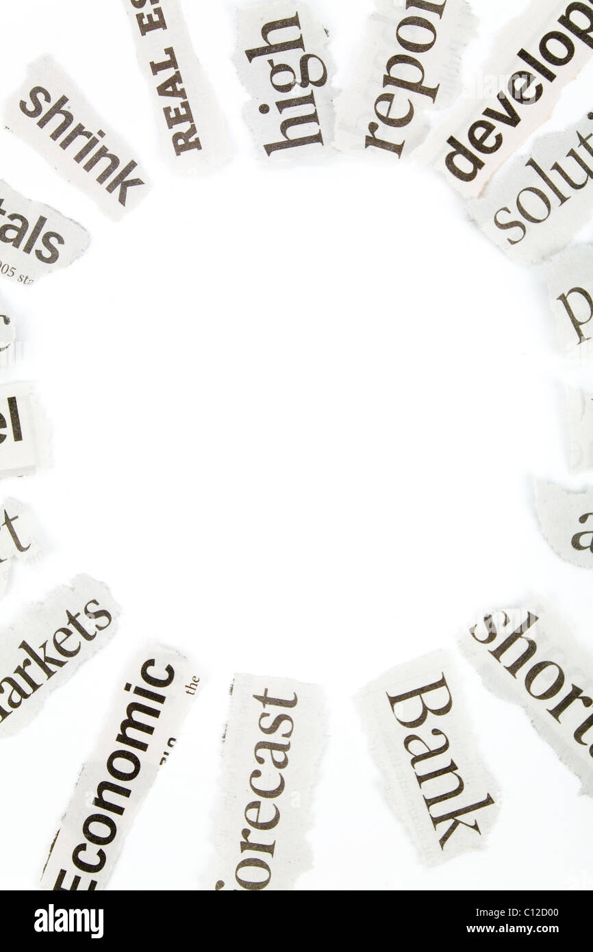 Newspaper Headlines close up for background Stock Photo - Alamy