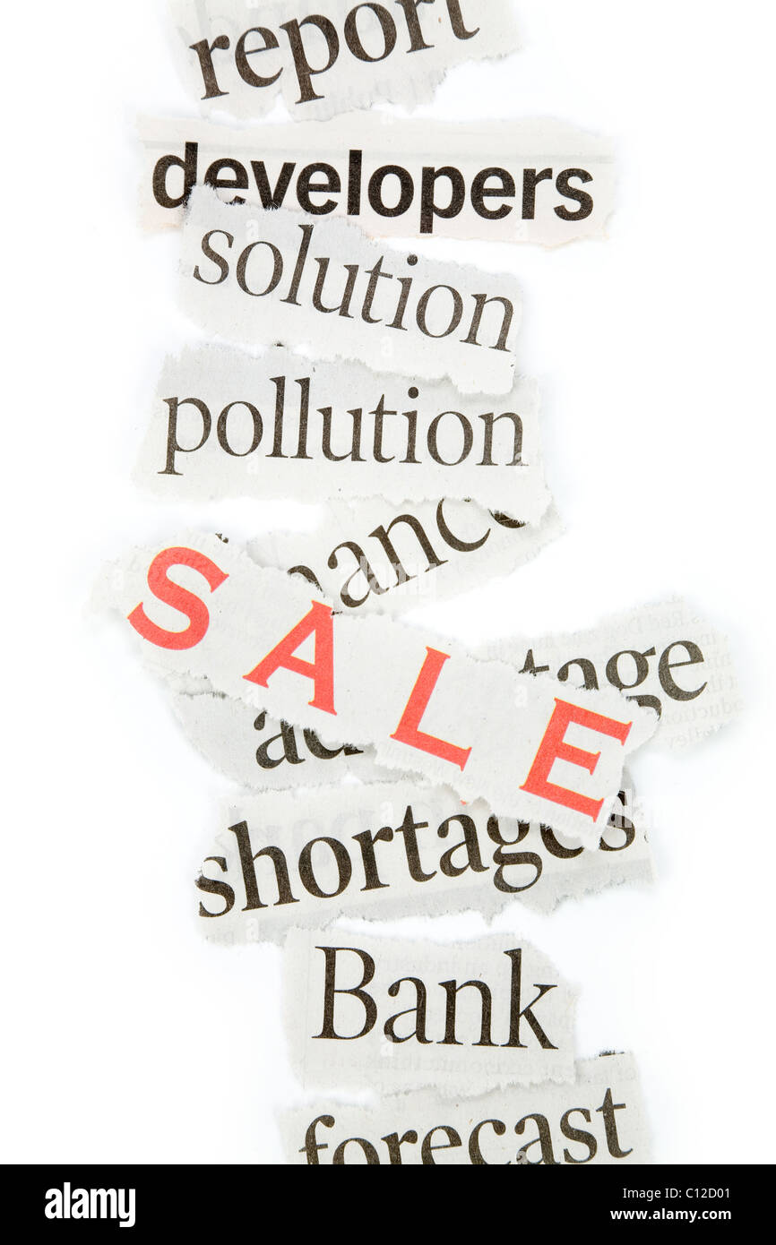 Newspaper Headlines close up for background Stock Photo - Alamy