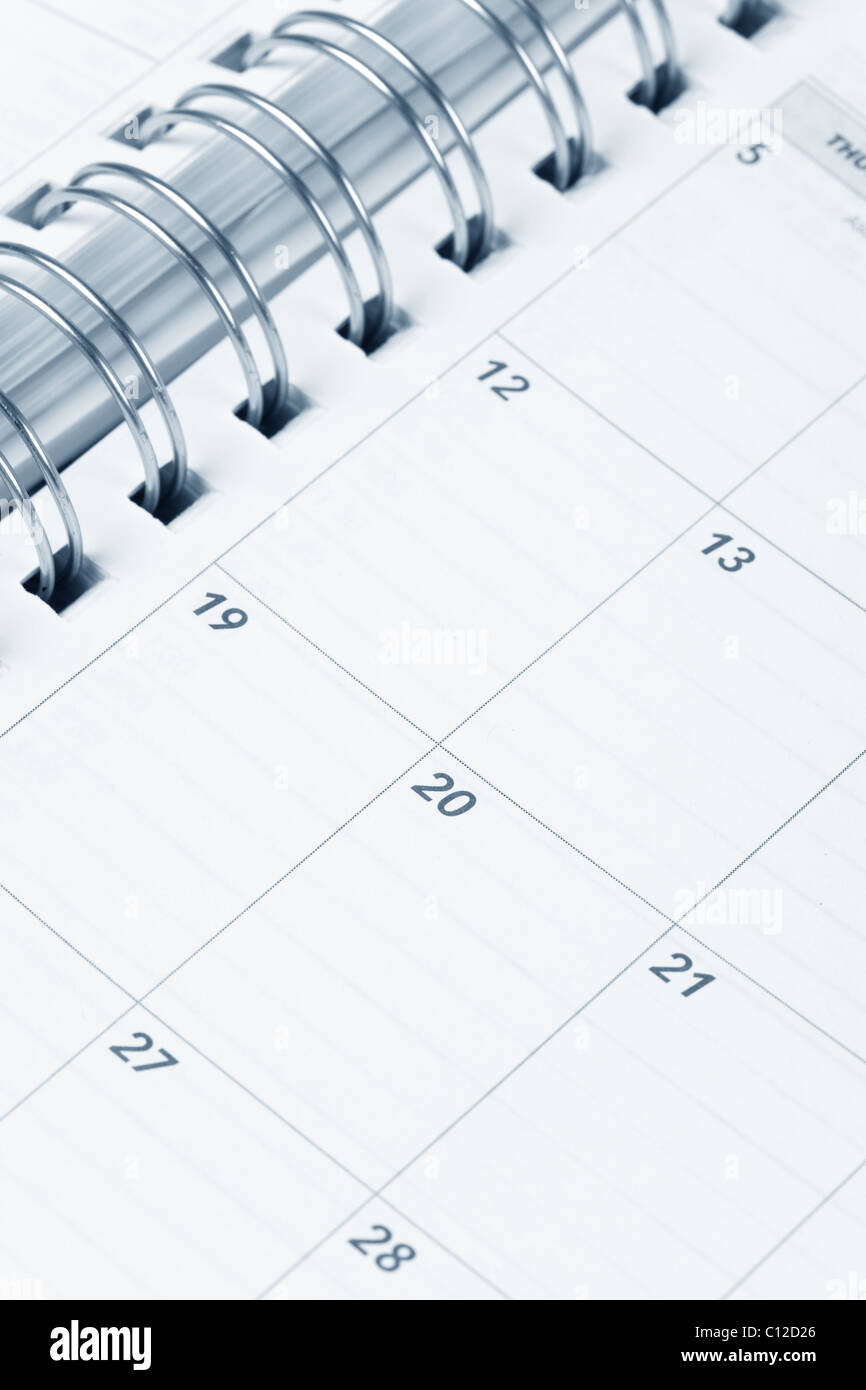 Calendar close up shot for background Stock Photo - Alamy