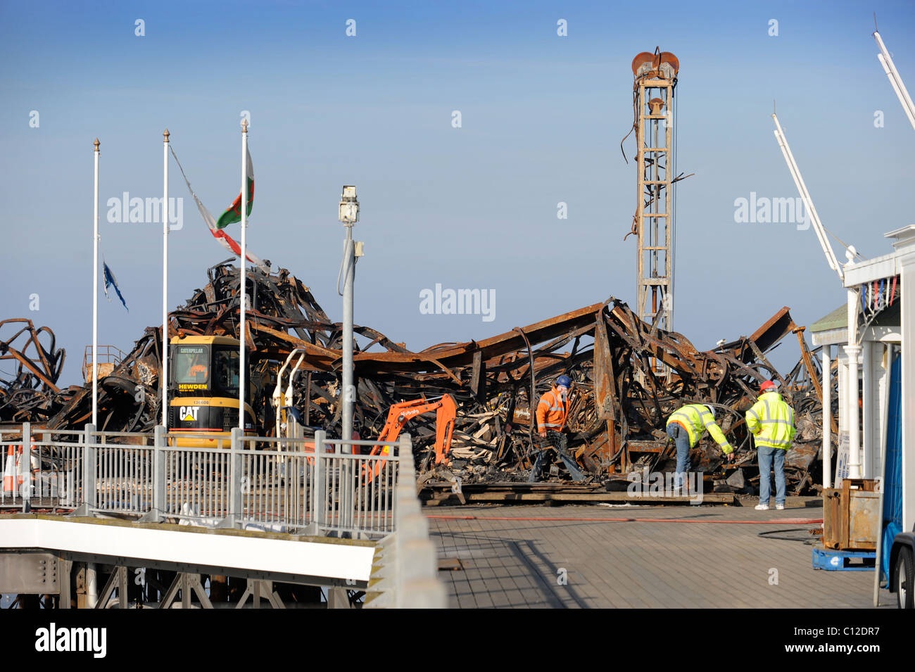 The fire damaged Grand Pier at Weston-super-Mare Sep 2008 Somerset UK ...