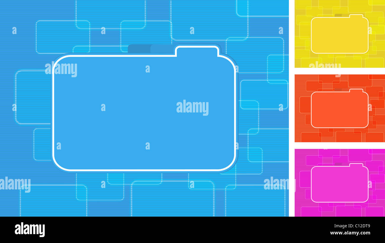 Set of tabbed labels on abstract lined backgrounds of rectangle boxes ...