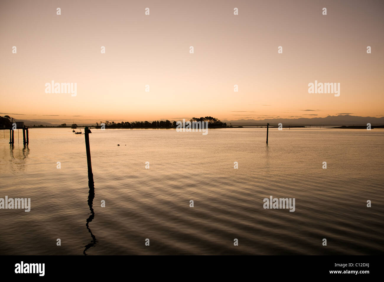 sunset, nelson harbour, new zealand Stock Photo - Alamy