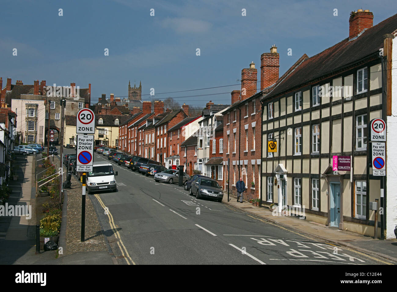 Lower Broad Street in Ludlow, Shropshire, England, UK Stock Photo - Alamy