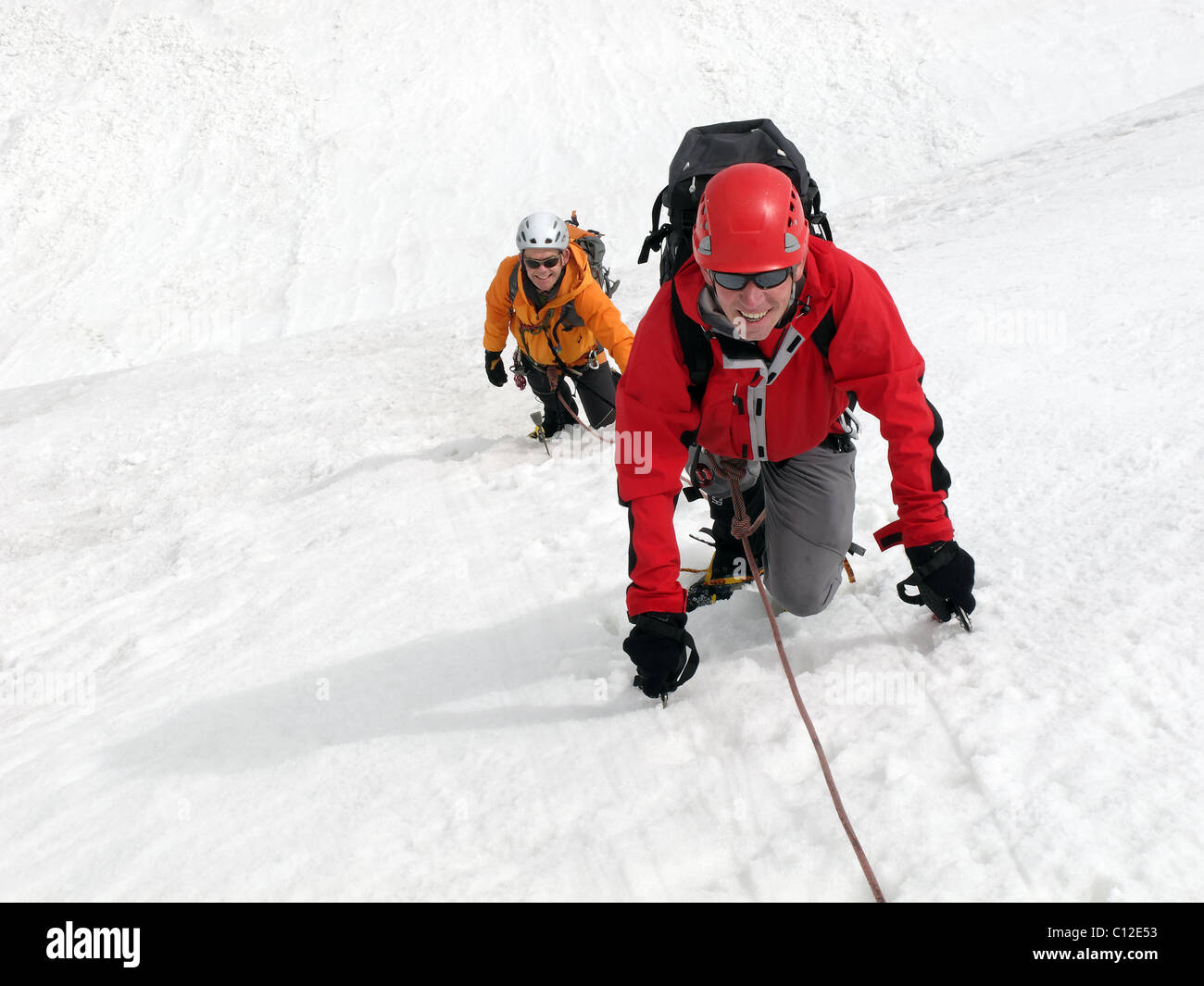 Alpine climbers on the allalinhorn hi-res stock photography and images ...