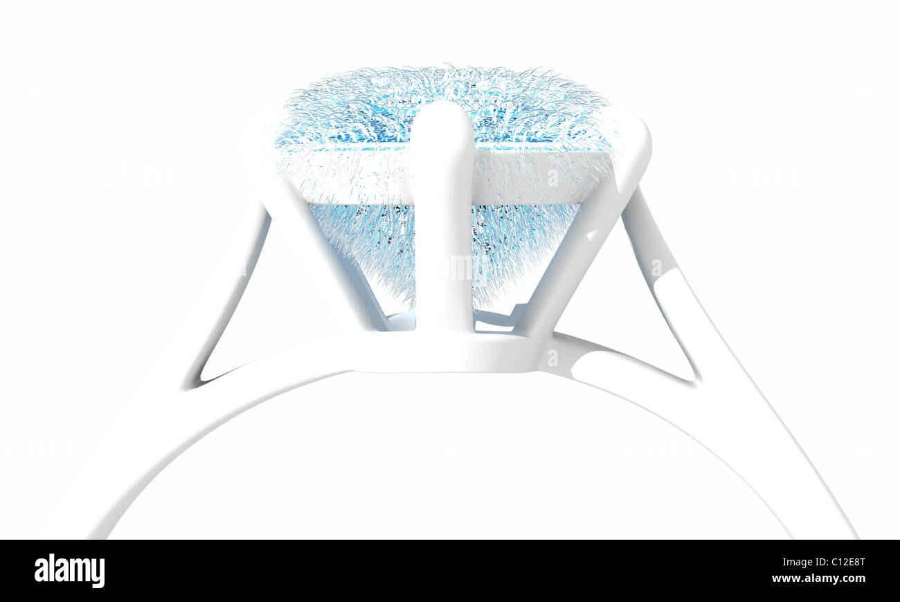 Rendered Ring With Futuristic Blue Spikes Instead Of Diamond Stock ...