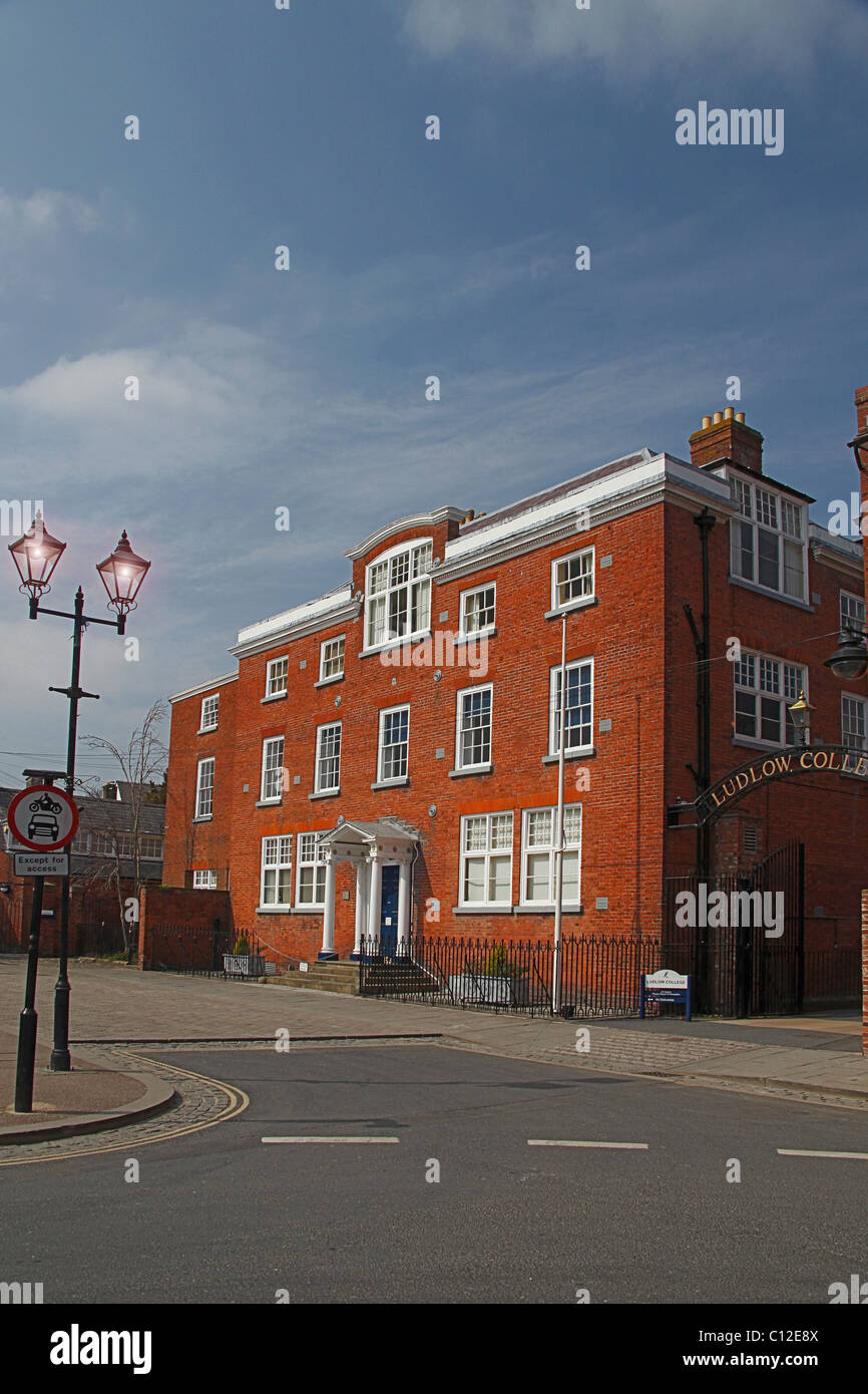 Ludlow College in the Market Square in Ludlow, Shropshire, England, UK ...