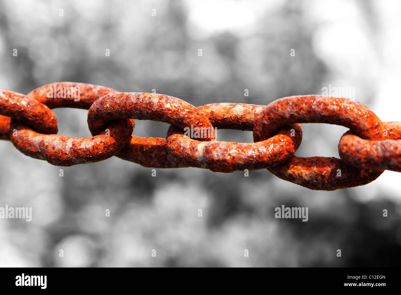 Rusty Chain on black and white background Stock Photo - Alamy