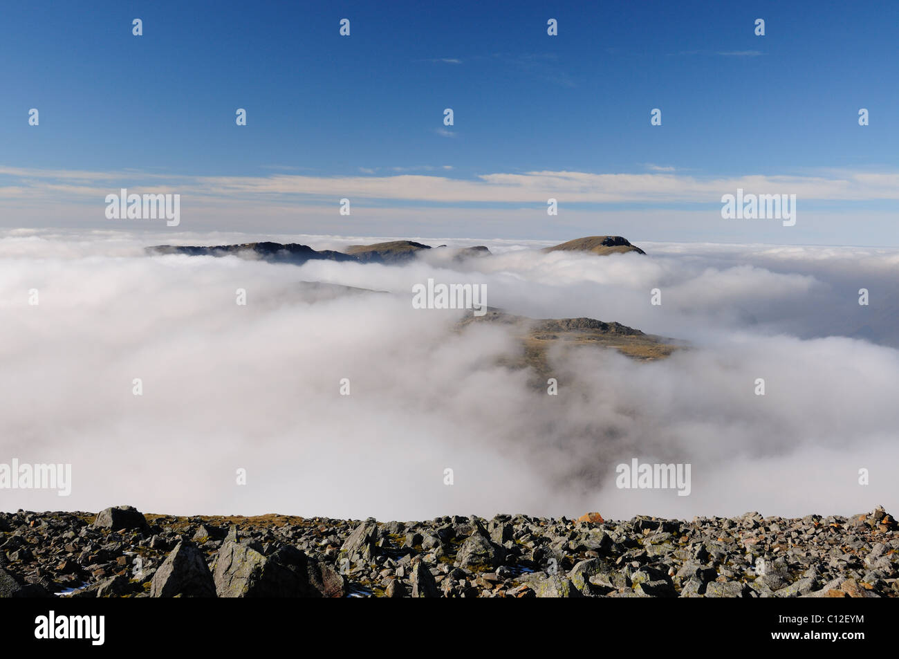 Kirk Fell, Pillar, Scoat Fell and Red Pike above a temperature ...