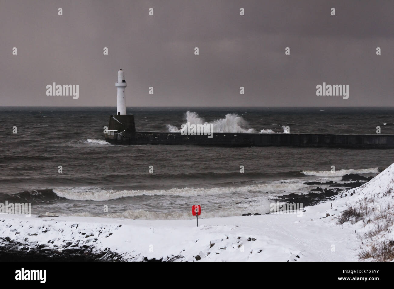 Detail of the coast line and North Sea from the South Aberdeen Coastal ...