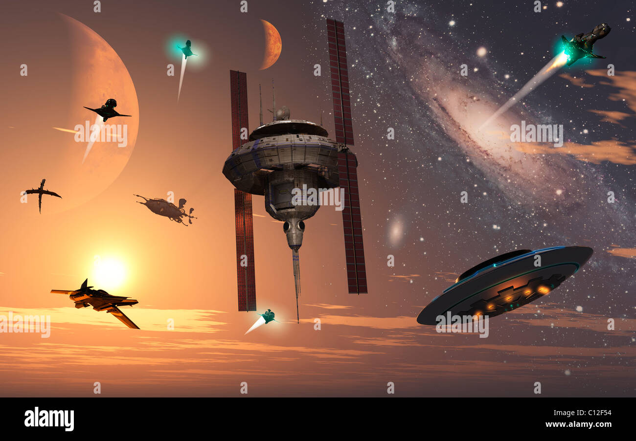 Futuristic spaceport hi-res stock photography and images - Alamy