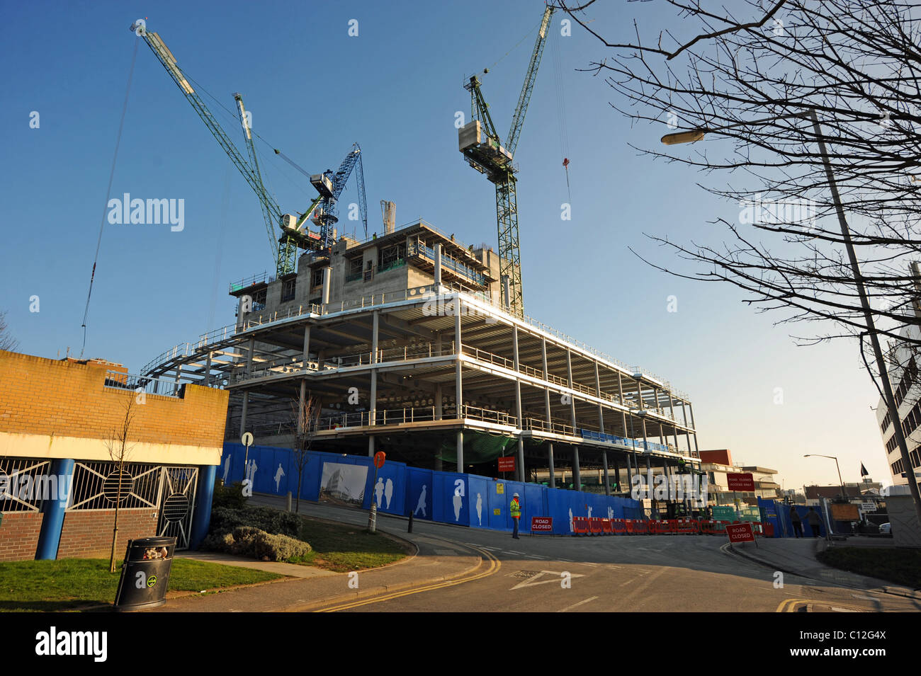 Building work and cranes at The American Express headquarters in ...