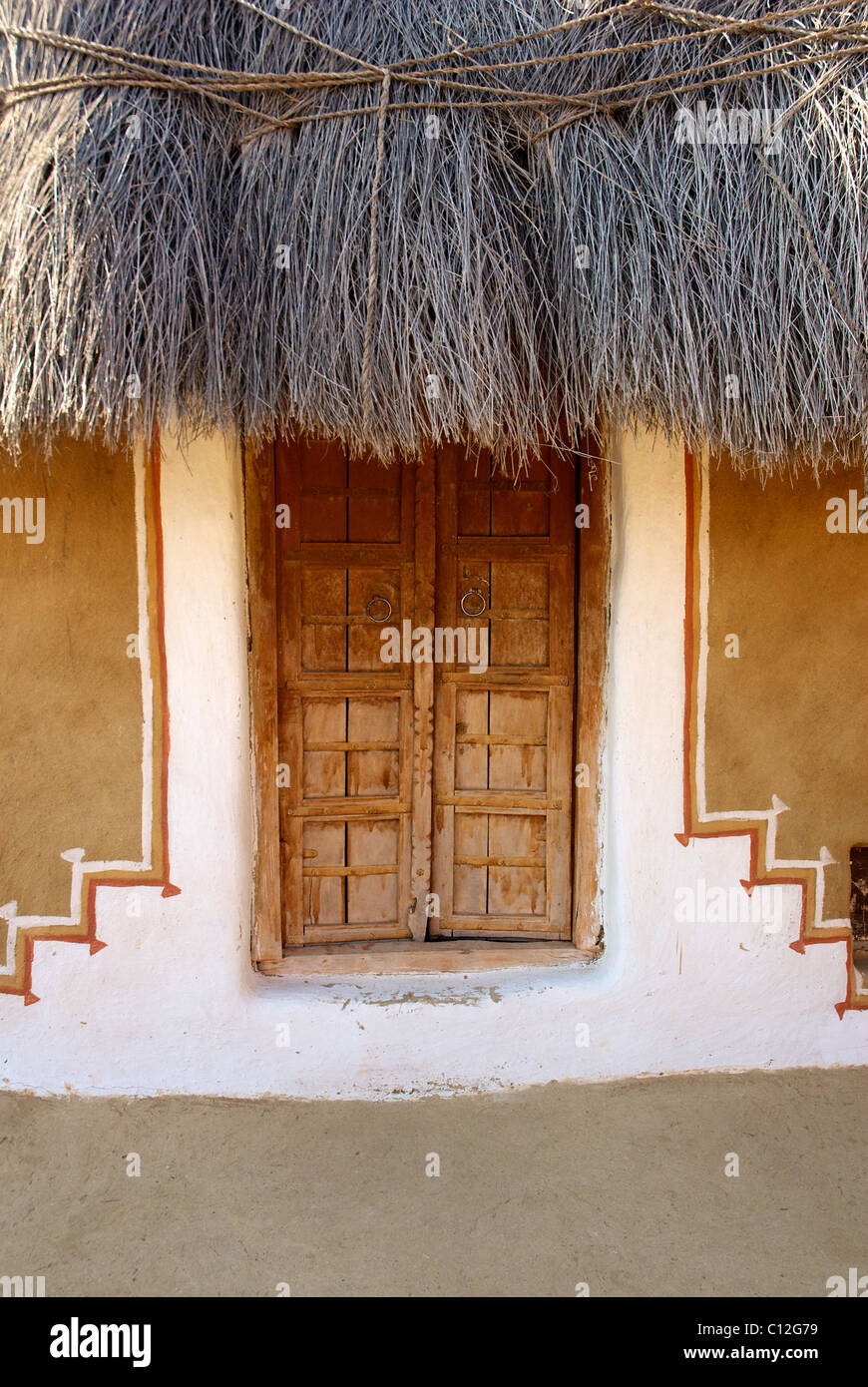Shot of traditional desert building with artwork Stock Photo - Alamy