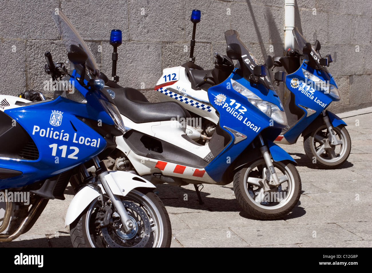 Spanish local police motorcycles in Salamanca, Spain Stock Photo - Alamy