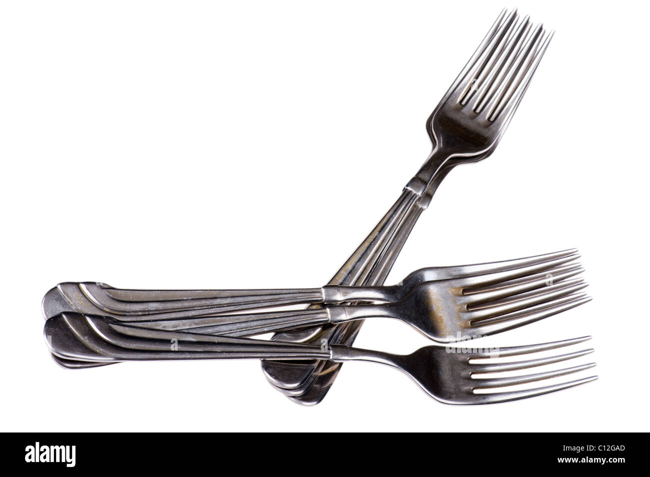 object on white - kitchen utensil fork Stock Photo - Alamy