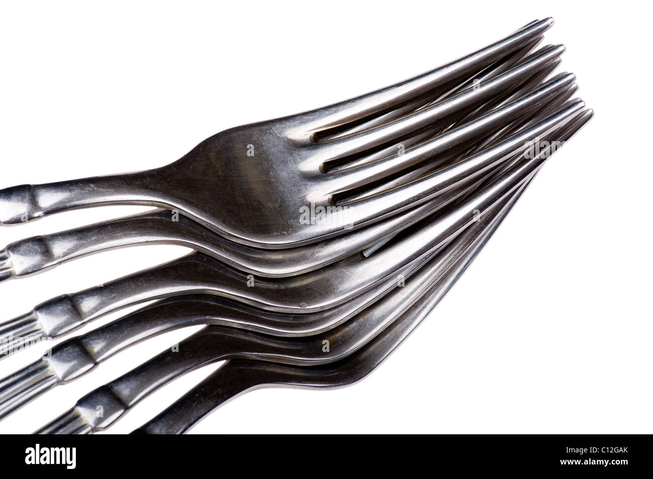 object on white - kitchen utensil fork Stock Photo - Alamy