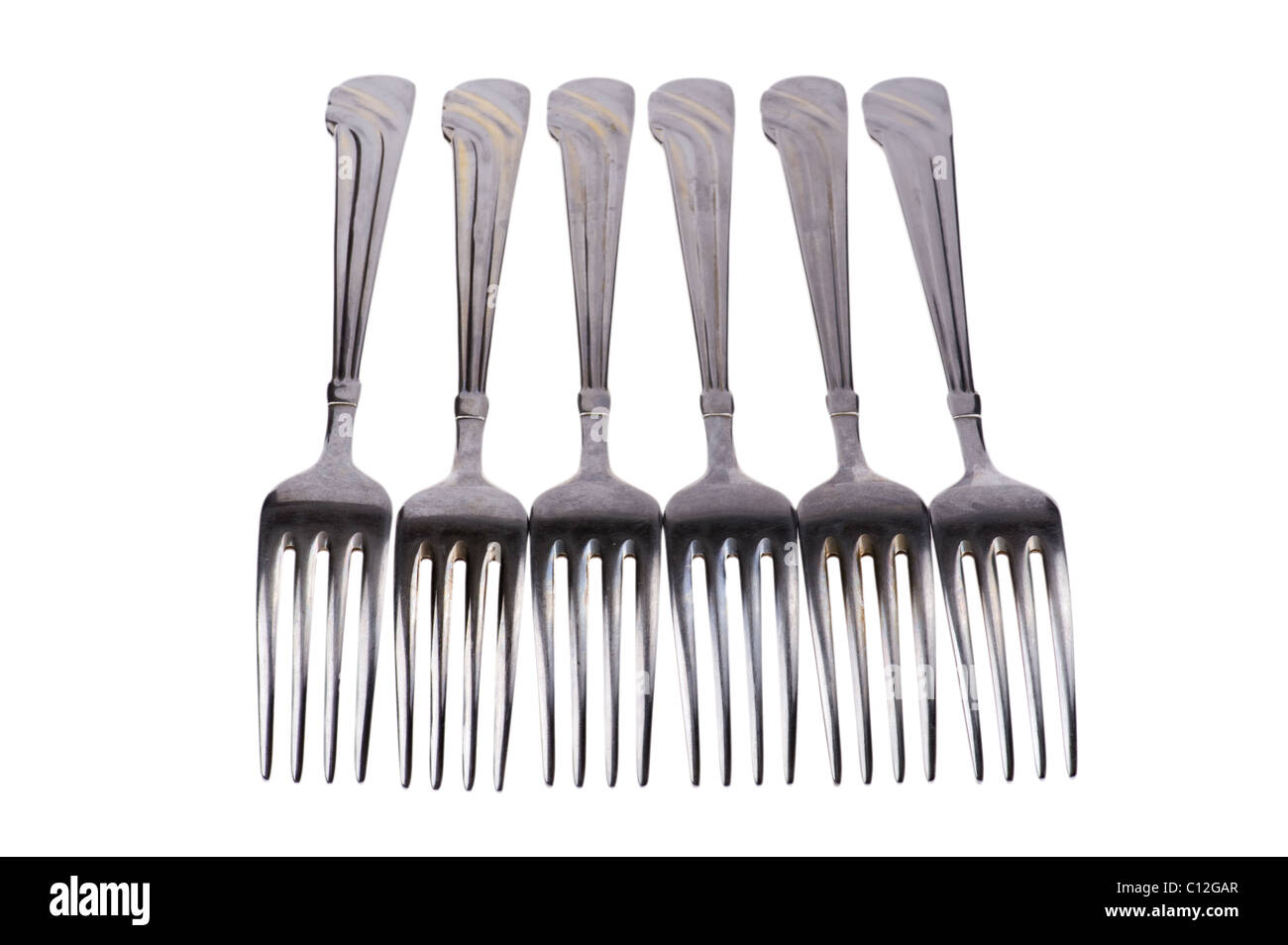 object on white - kitchen utensil fork Stock Photo - Alamy