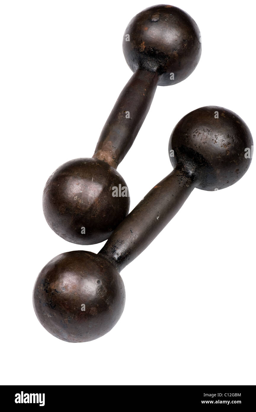 object on white - dumbbell close up Stock Photo - Alamy