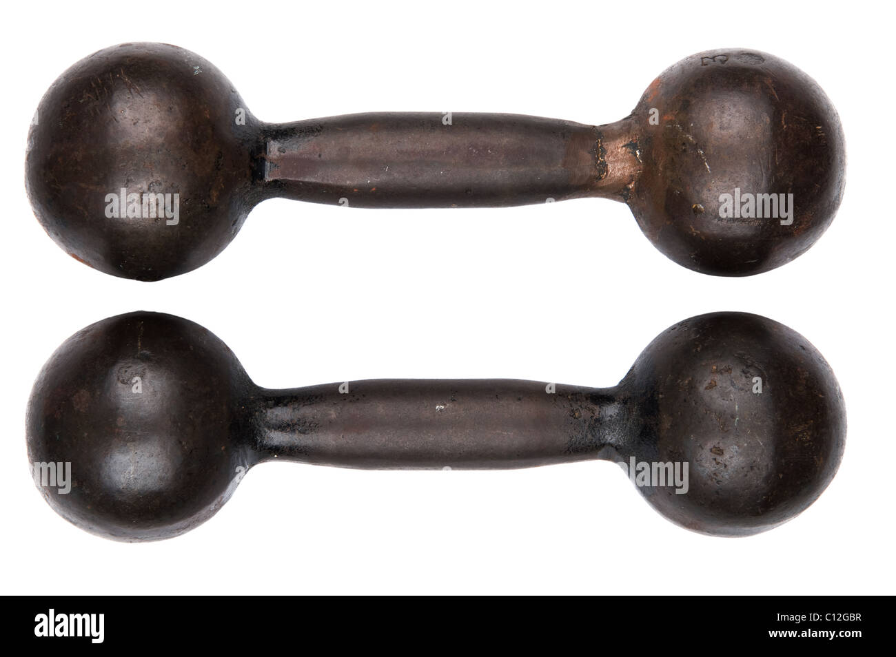 object on white - dumbbell close up Stock Photo - Alamy