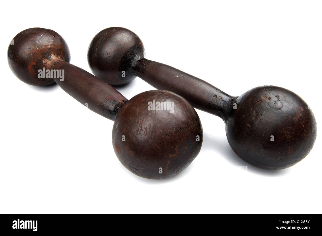 object on white - dumbbell close up Stock Photo - Alamy