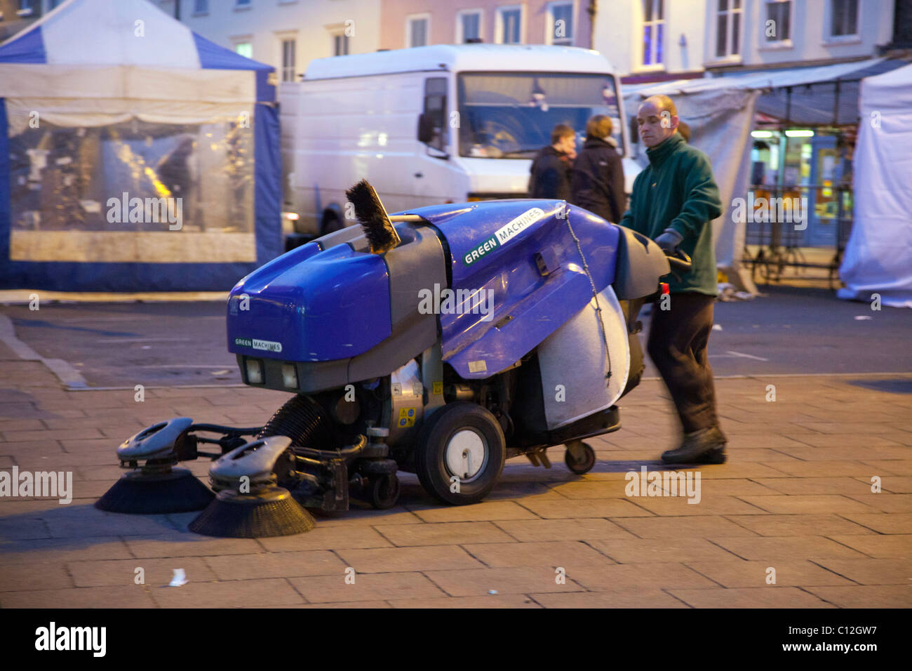 Employee sweeping street hi-res stock photography and images - Alamy