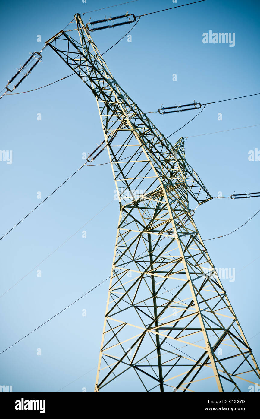 Pylon and transmission power line Stock Photo - Alamy