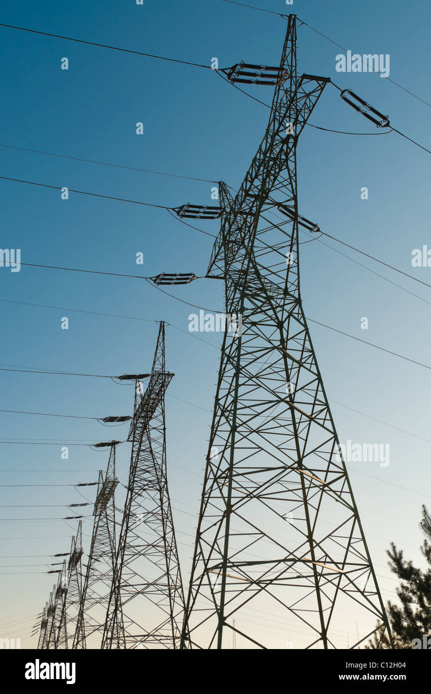 Pylon and transmission power line Stock Photo - Alamy