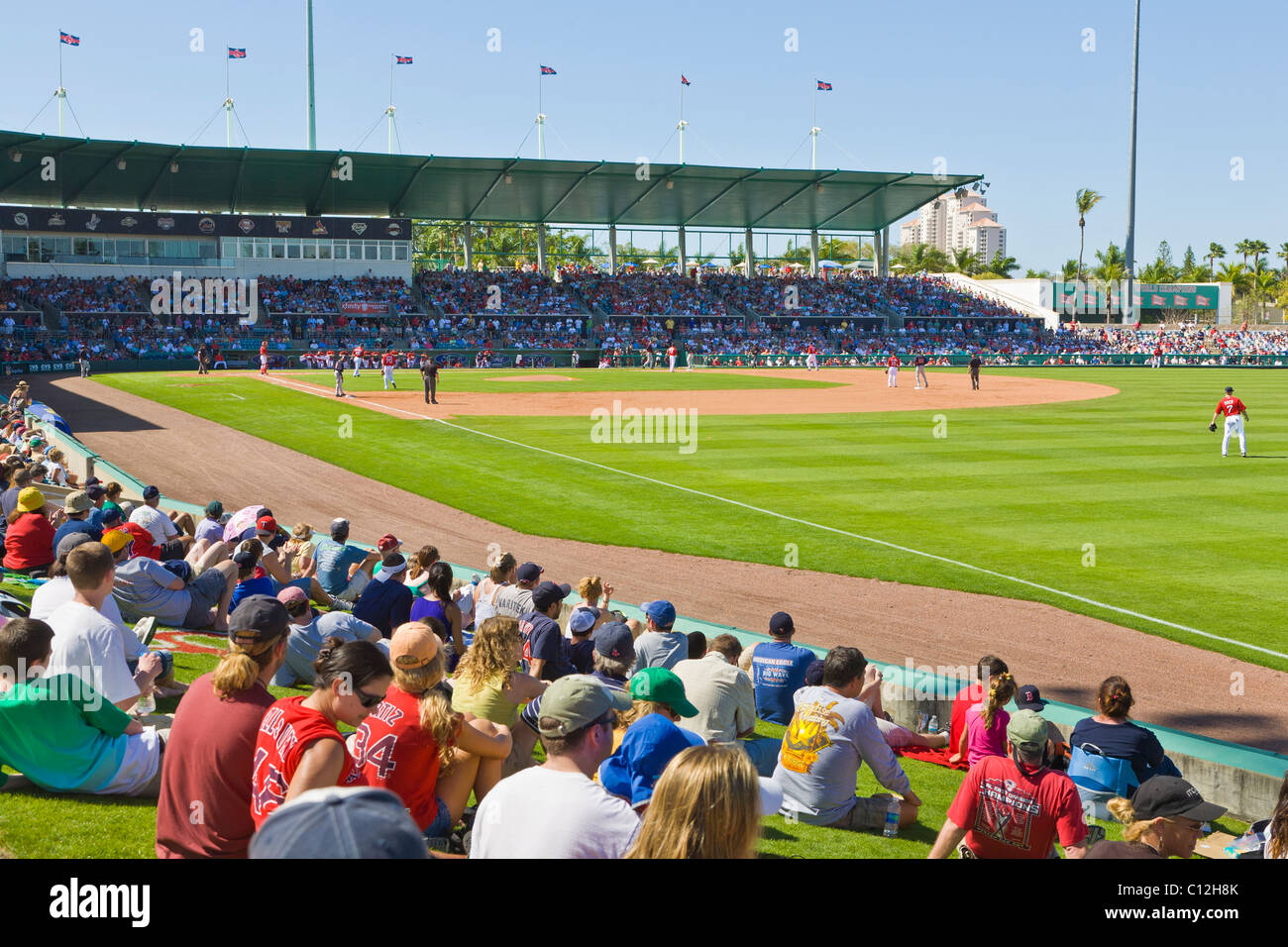 Boston Red Socks baseball spring training game at City of Palms Park in ...