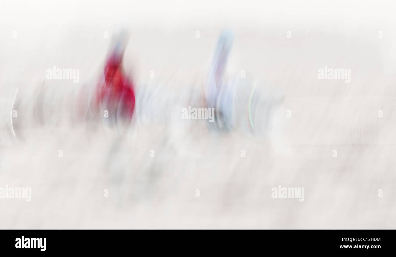 Blur motion of two rowers on the Potomac River in Washington, DC Stock ...