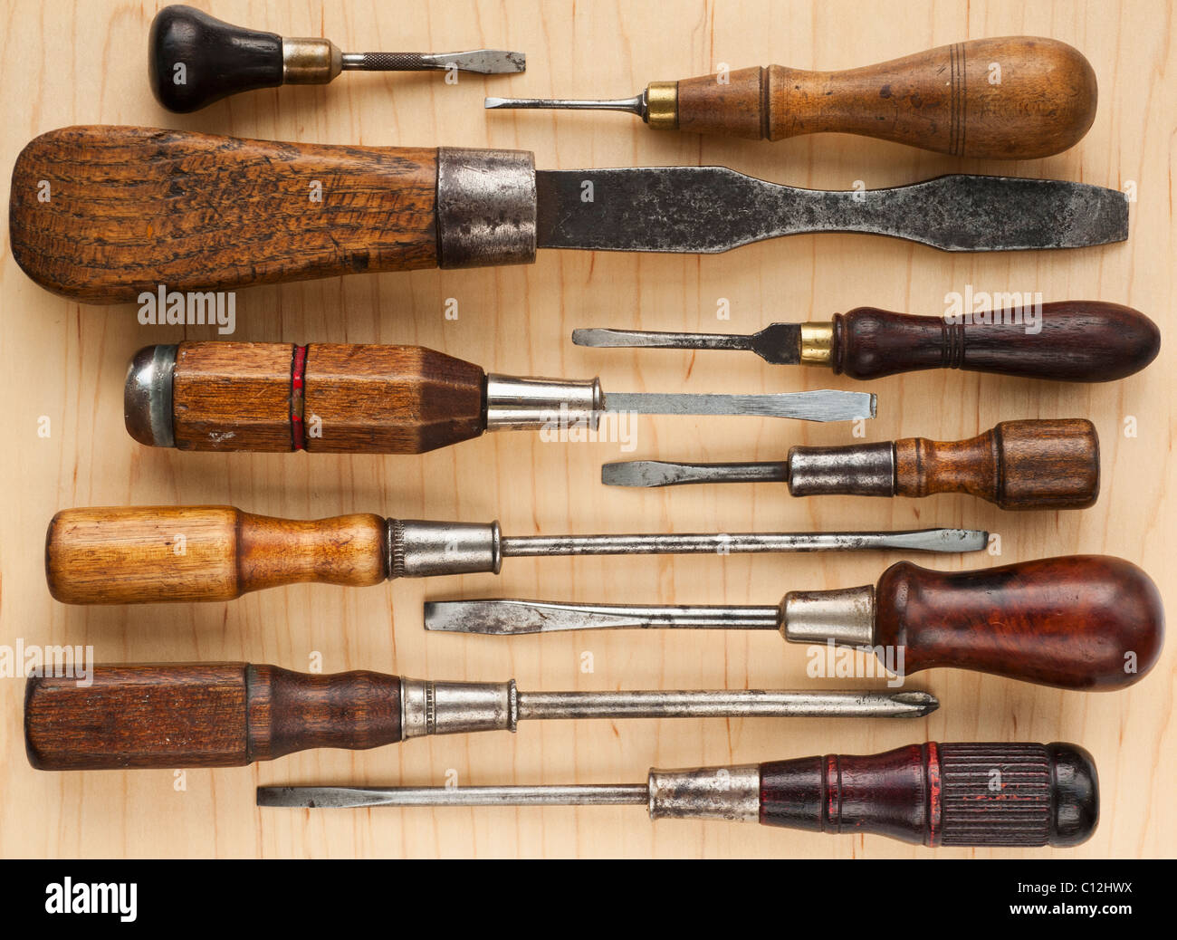 Selection of old screwdrivers Stock Photo - Alamy