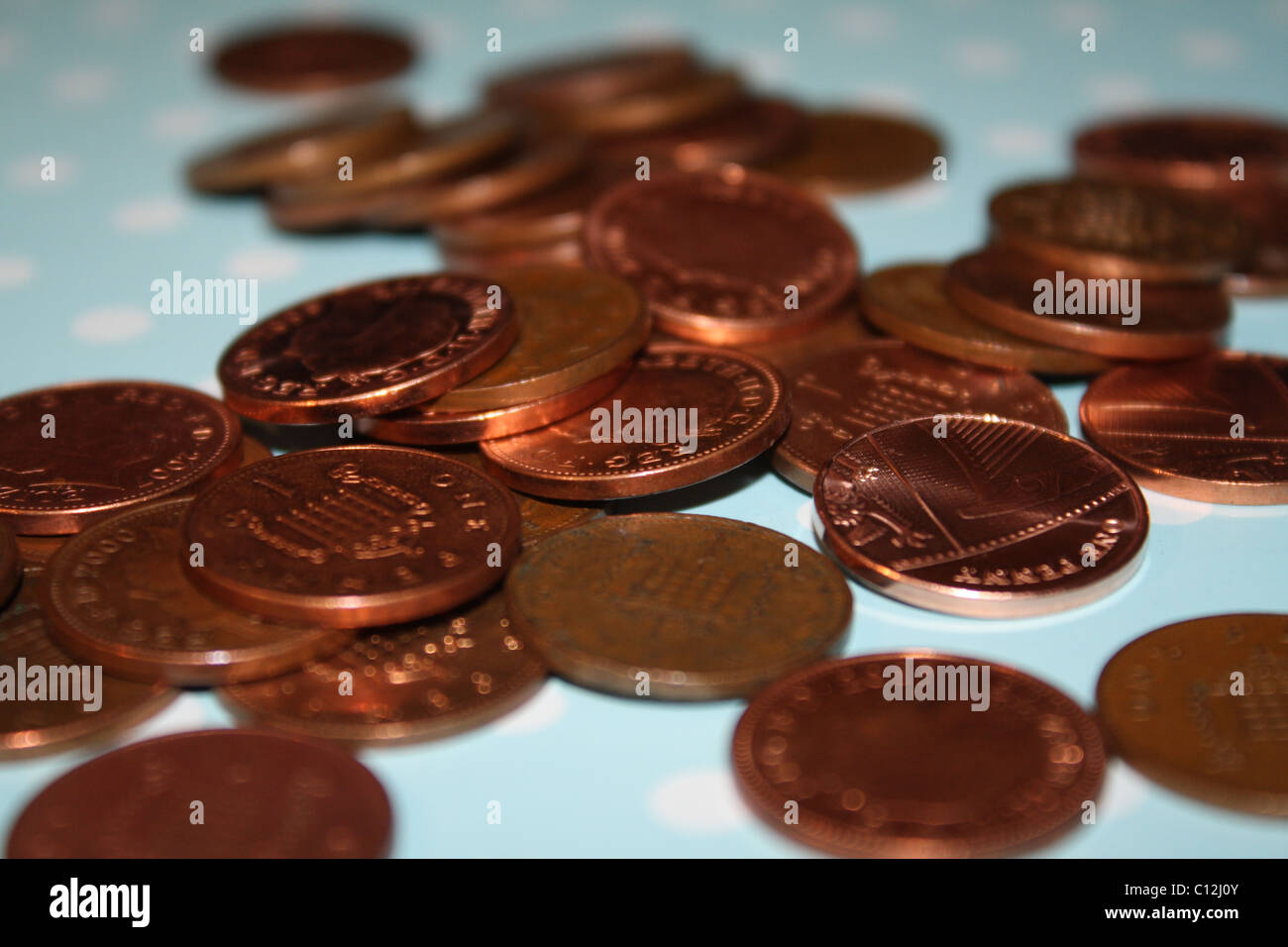 Pennies in a Pile Stock Photo - Alamy