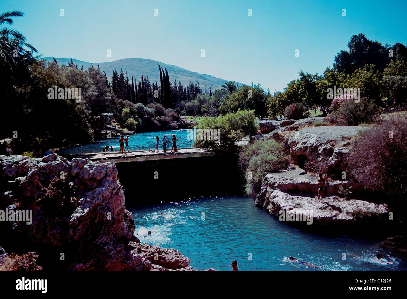 Bathers in natural pools and springs Stock Photo - Alamy