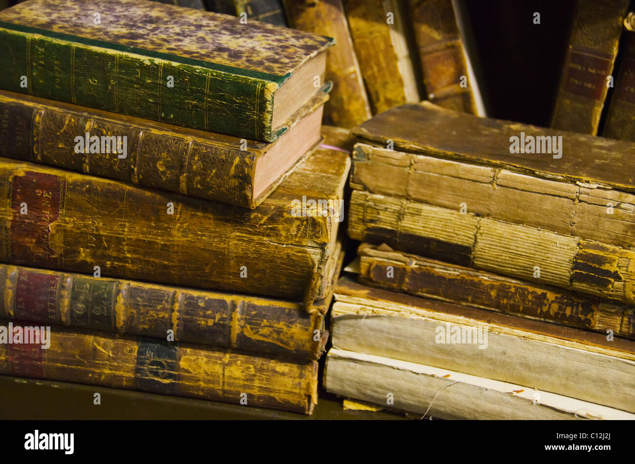 Stack of antique books Stock Photo - Alamy