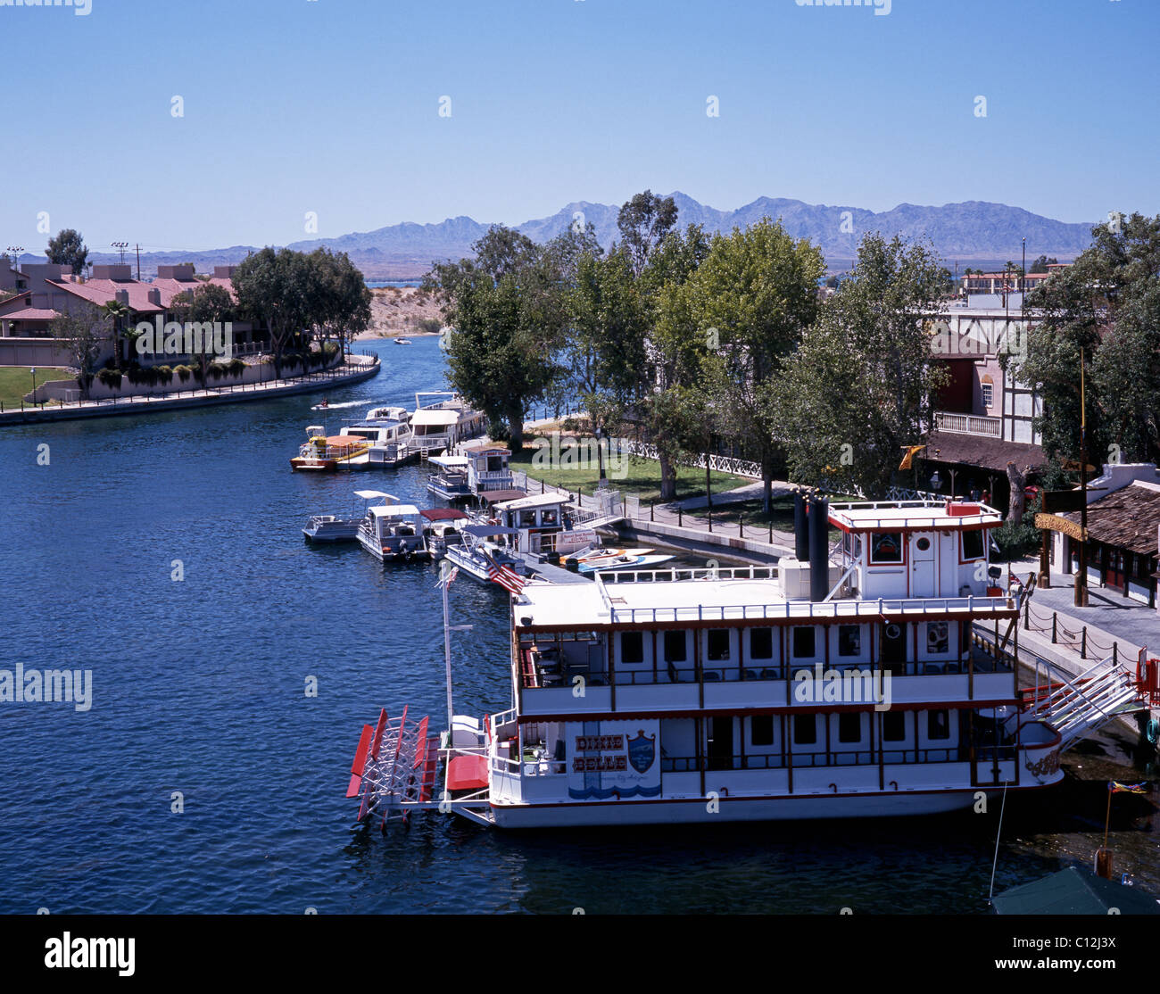 Havasu Lake and pleasure boats, Havasu City, Mojave County, Arizona ...