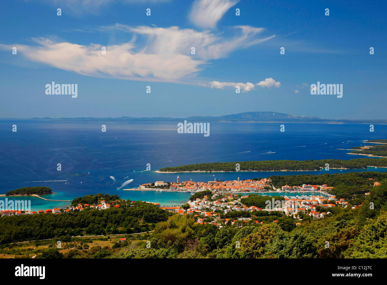 Landscape of island Rab and city of Rab in Croatia Stock Photo - Alamy