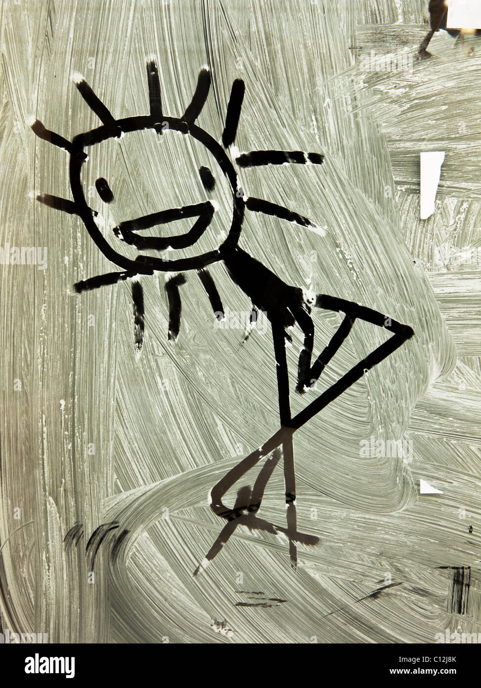 Stick Figure In Window Stock Photo - Alamy