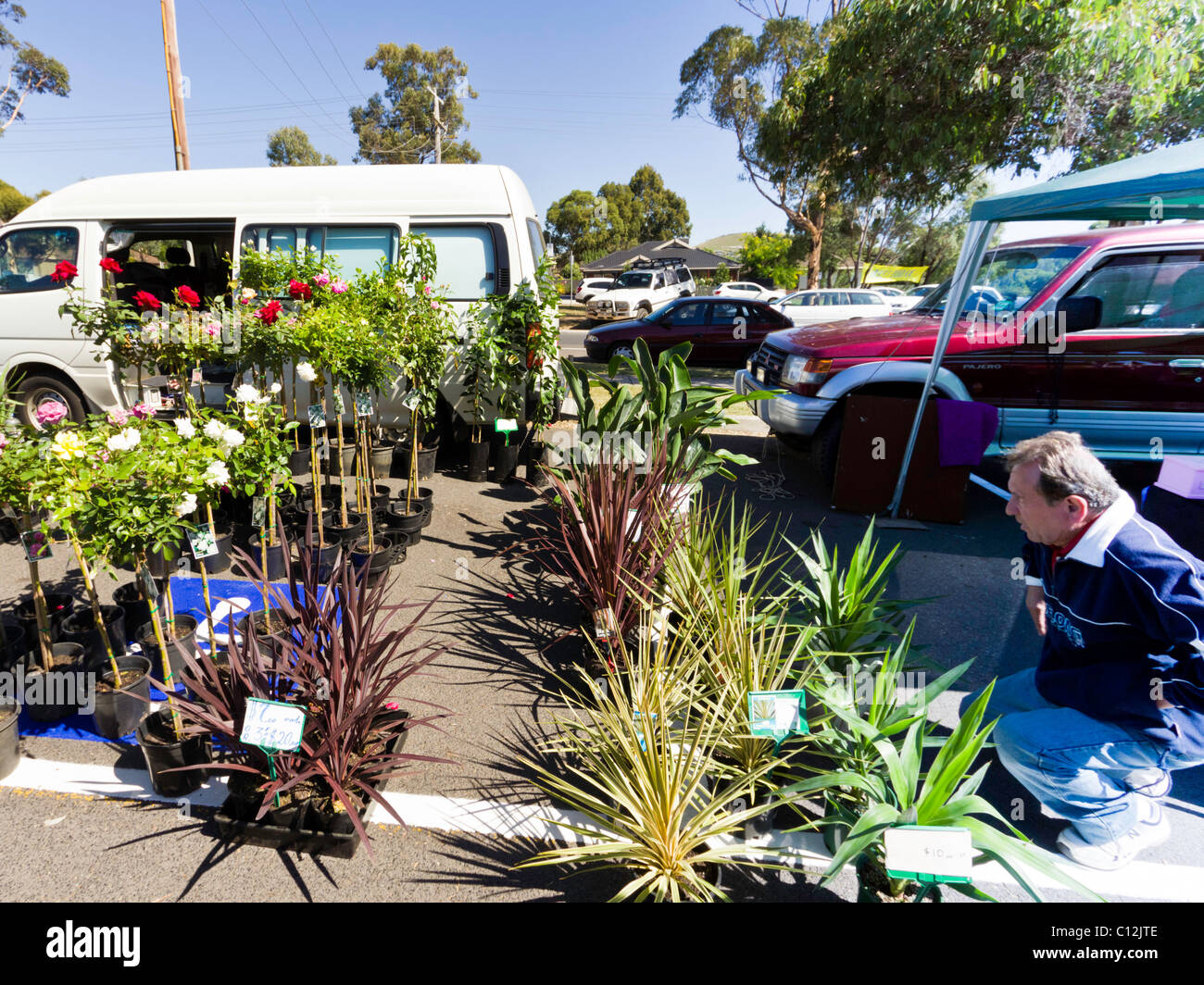 Car Boot market, vendors selling produce and second hand goods Stock ...
