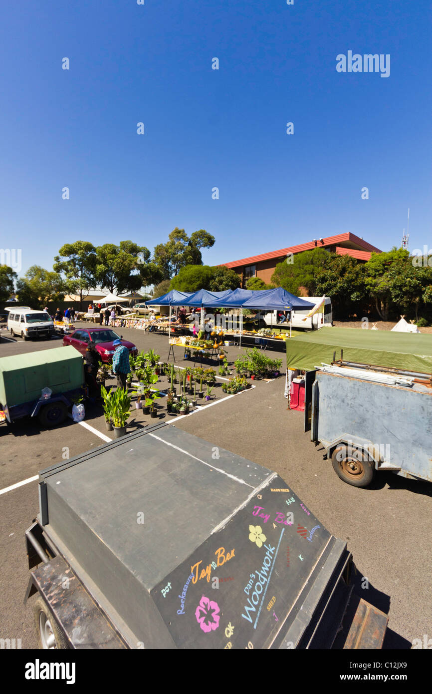 Car Boot market, vendors selling produce and second hand goods Stock ...