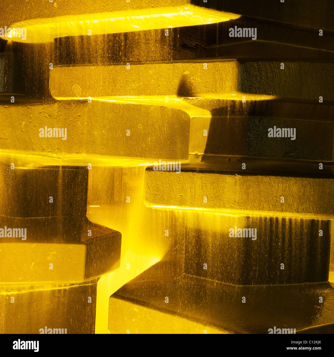 Golden Water Fountain Stock Photo - Alamy