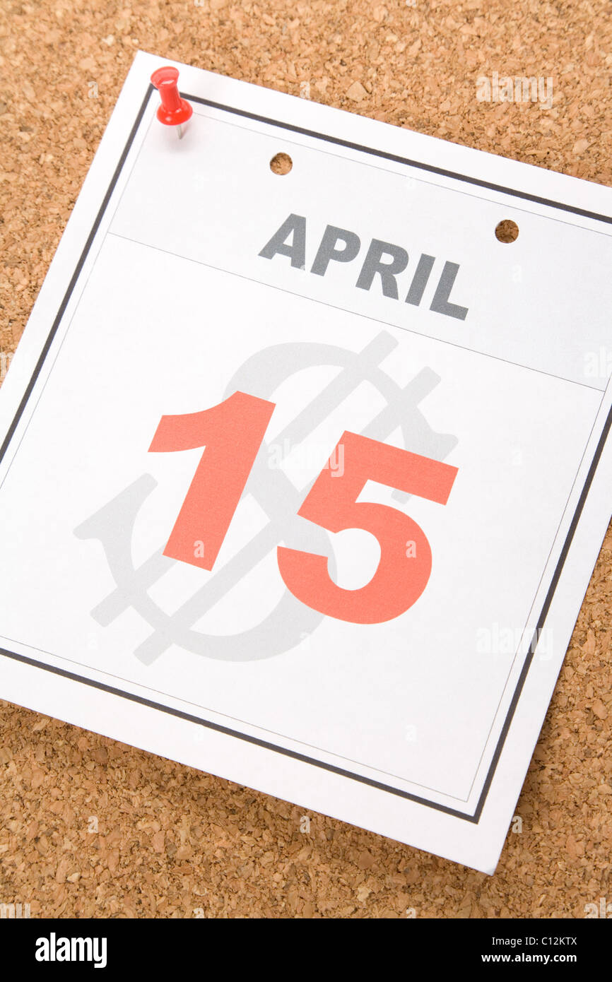 Tax Day, calendar date April 15 for background Stock Photo - Alamy