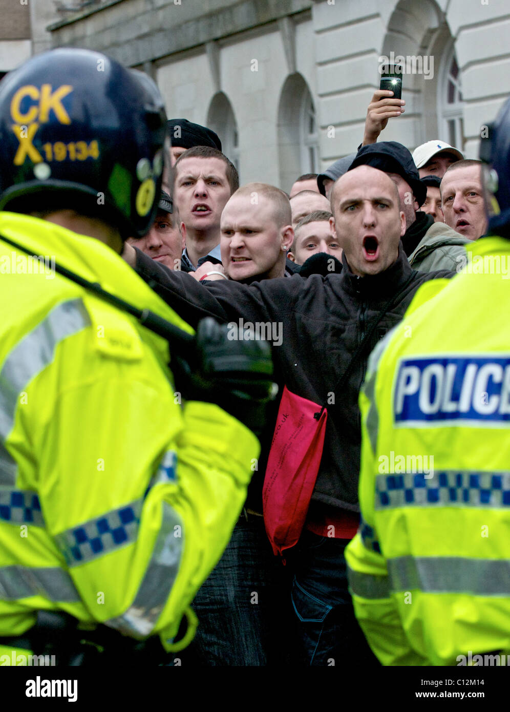 English Defence League & counter protest takes place in Rochdale ...
