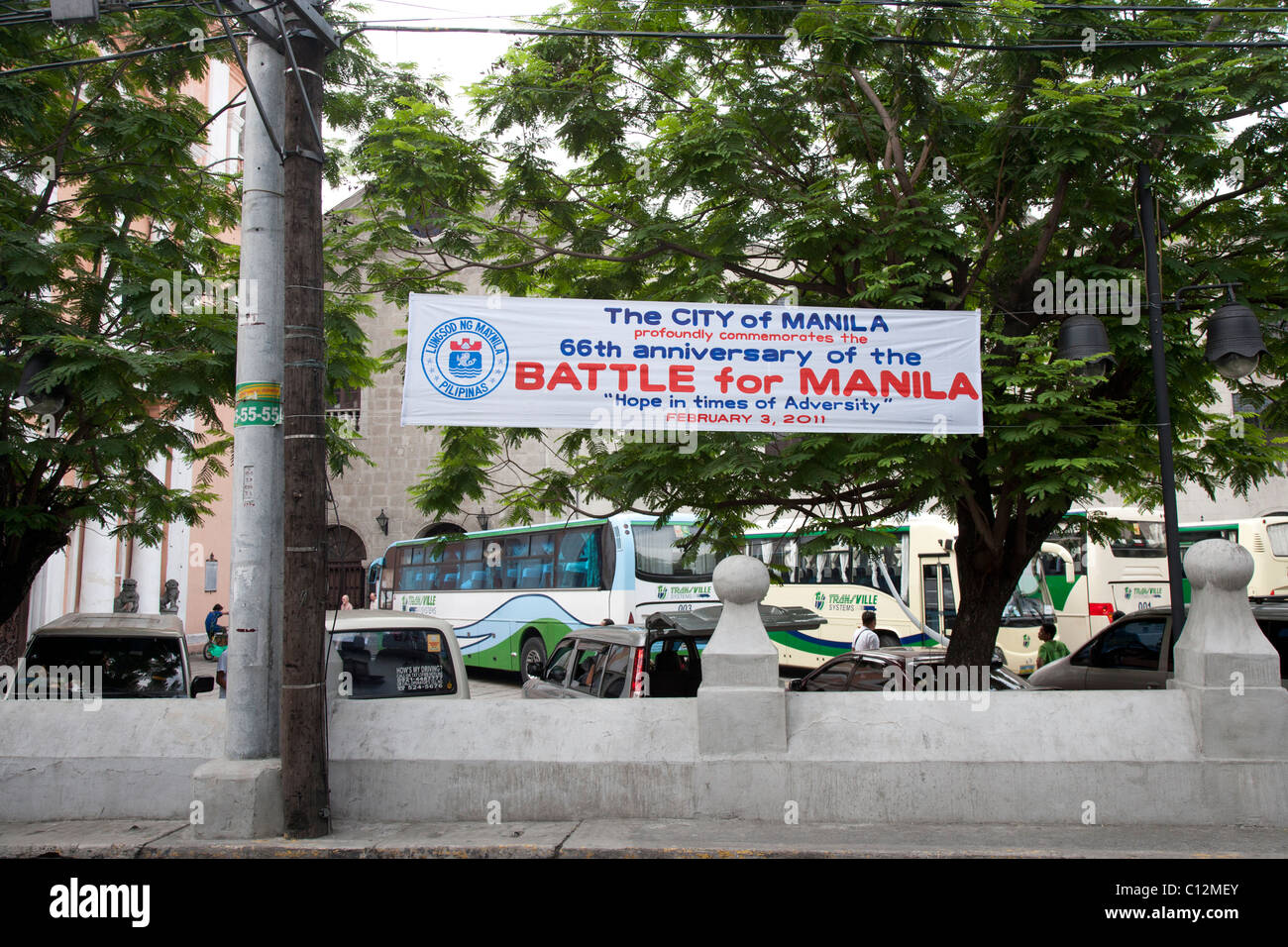 Sign commemorating 66th anniversary battle for manila hi-res stock ...