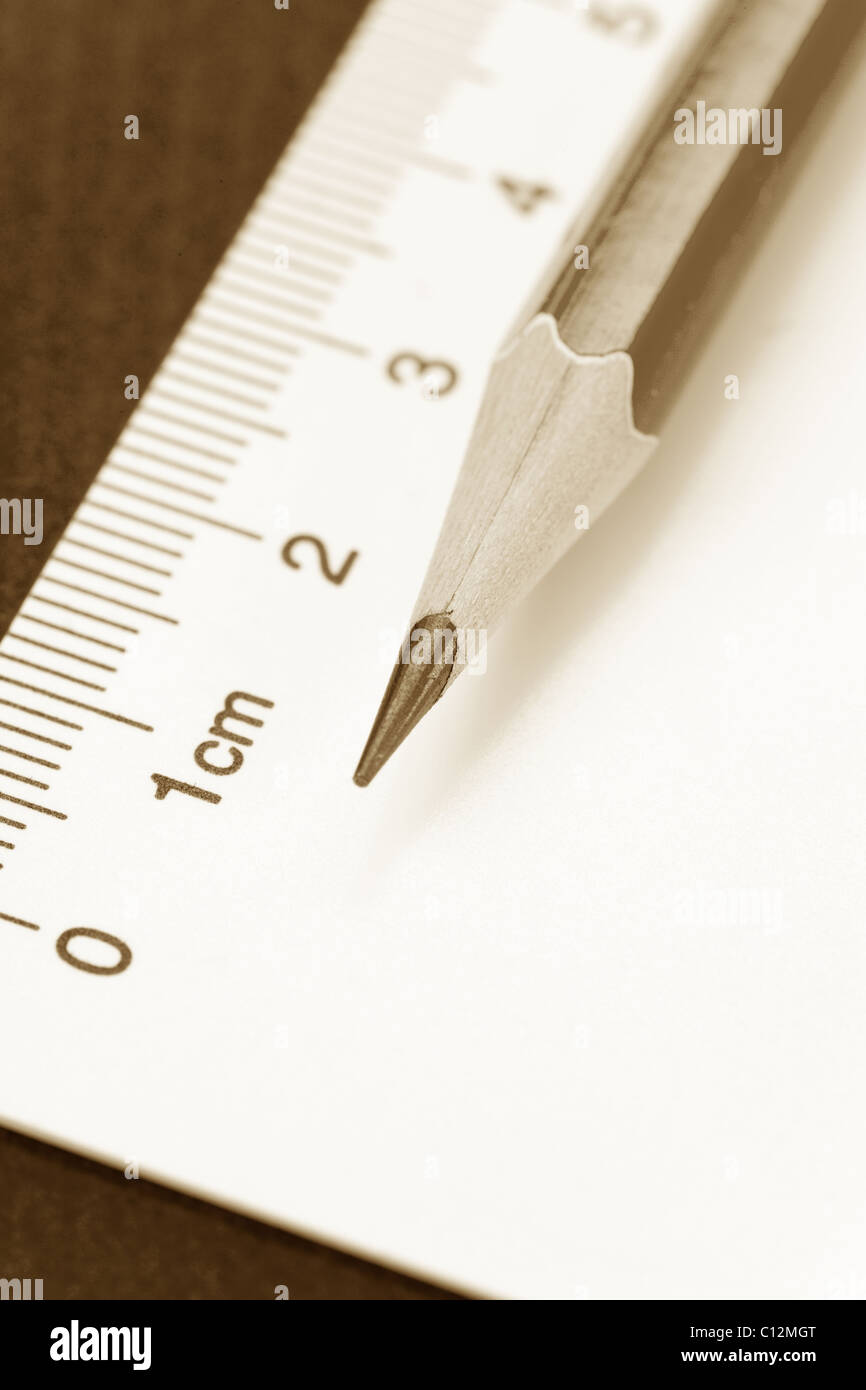 White ruler close up shot Stock Photo - Alamy