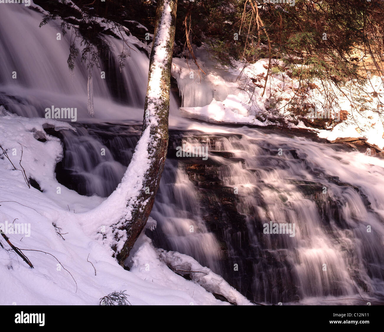 Waterfall in Winter, PA Stock Photo - Alamy