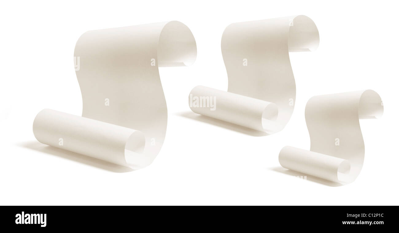 Partially Rolled Up Papers Stock Photo - Alamy