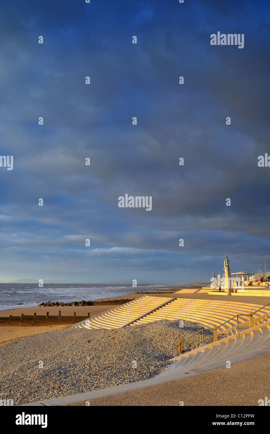 The Sea defences at Thornton Cleveleys Nr. Blackpool Stock Photo - Alamy