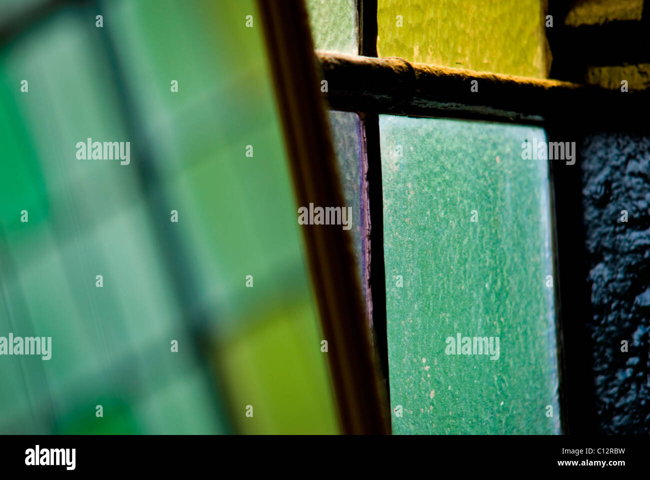 Green stained glass windows Stock Photo - Alamy