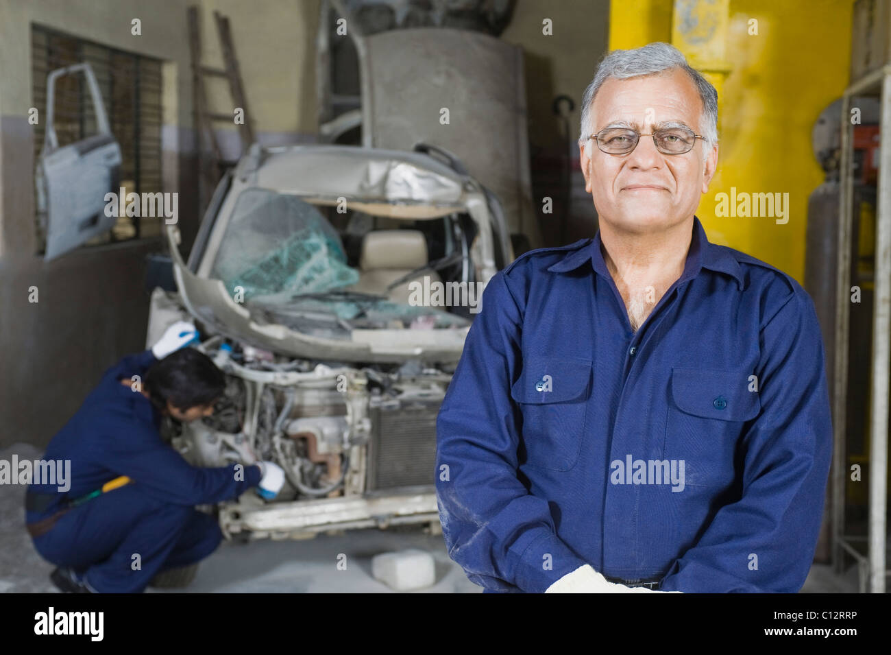 Mechanic portrait color background hi-res stock photography and images ...